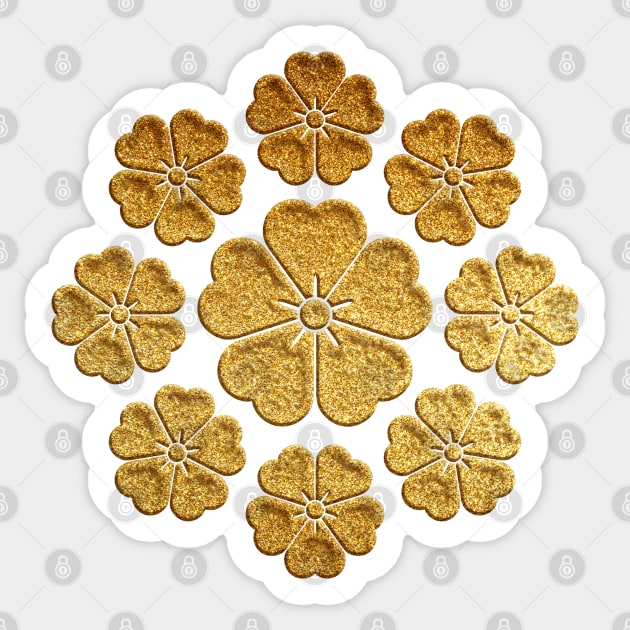 Gold Kuyo Sakura Kamon - Kuyo - Sticker | TeePublic