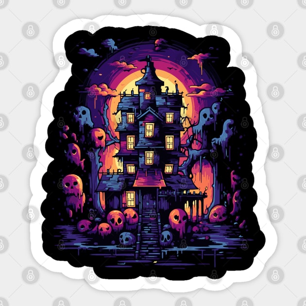 Pixelated Haunted House. Retro pixel art goth haunted - Haunted House ...