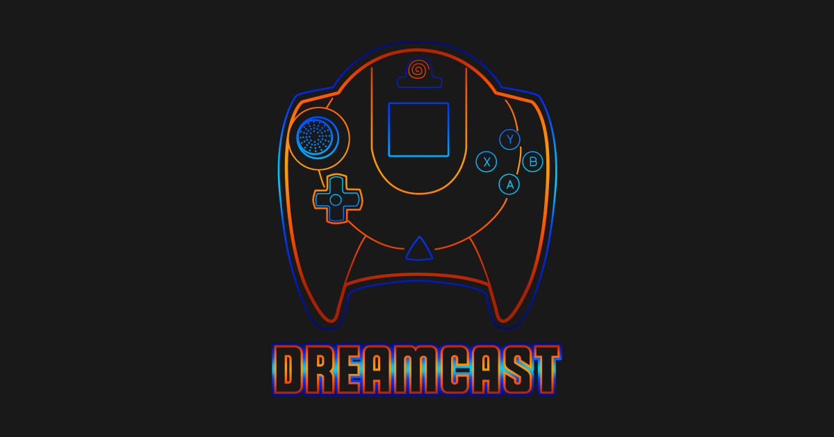 Neon Dreamcast Controller - Dreamcast - T-Shirt | TeePublic