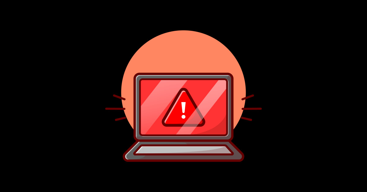 Laptop with alert sign cartoon - Alert - T-Shirt | TeePublic