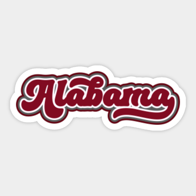 Retro Alabama Script - Vintage Alabama - Sticker | TeePublic