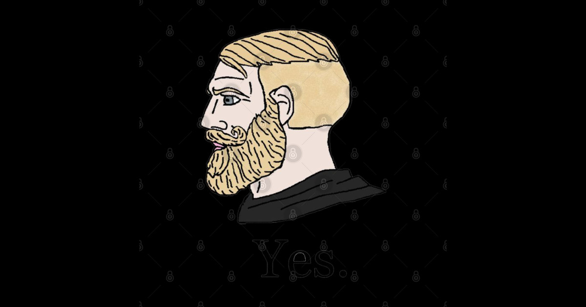 Chad Meme - Chad Face - Sticker | TeePublic