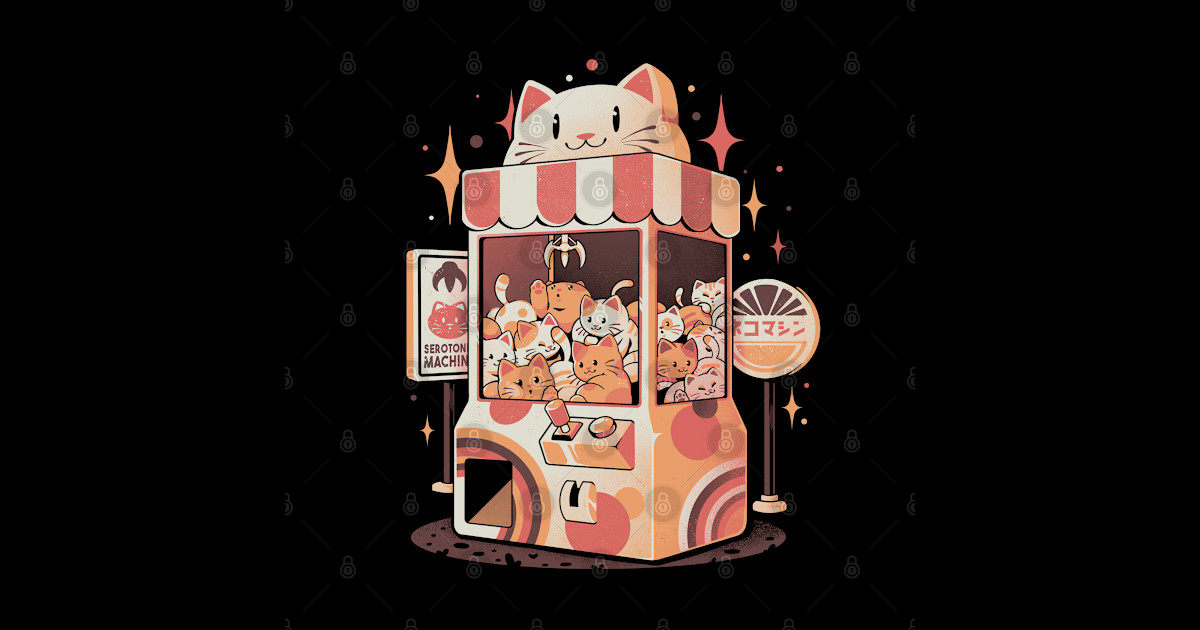 Serotonin Machine - Cute Cats Arcade Gamer Gacha Gift - Cats - Posters ...