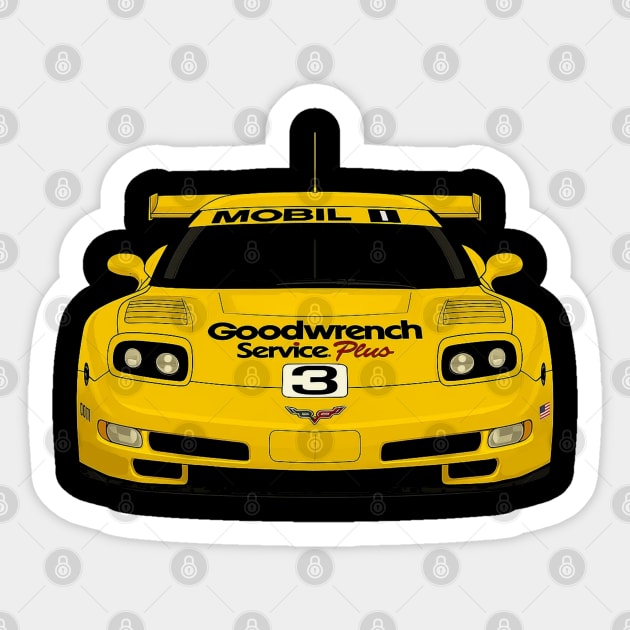 2001 Corvette C5 Race Car - C5 Corvette - Sticker | TeePublic