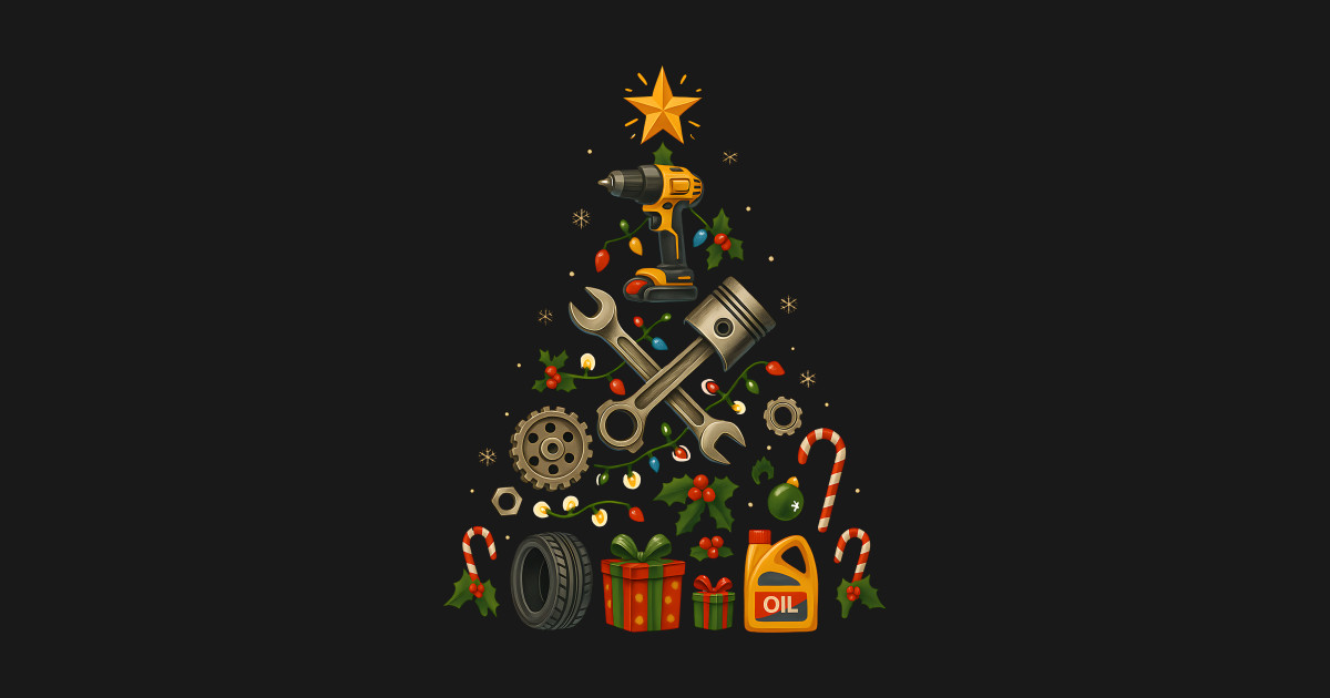 Mechanic Christmas Tree - Mechanic Christmas Car Funny - T-Shirt ...