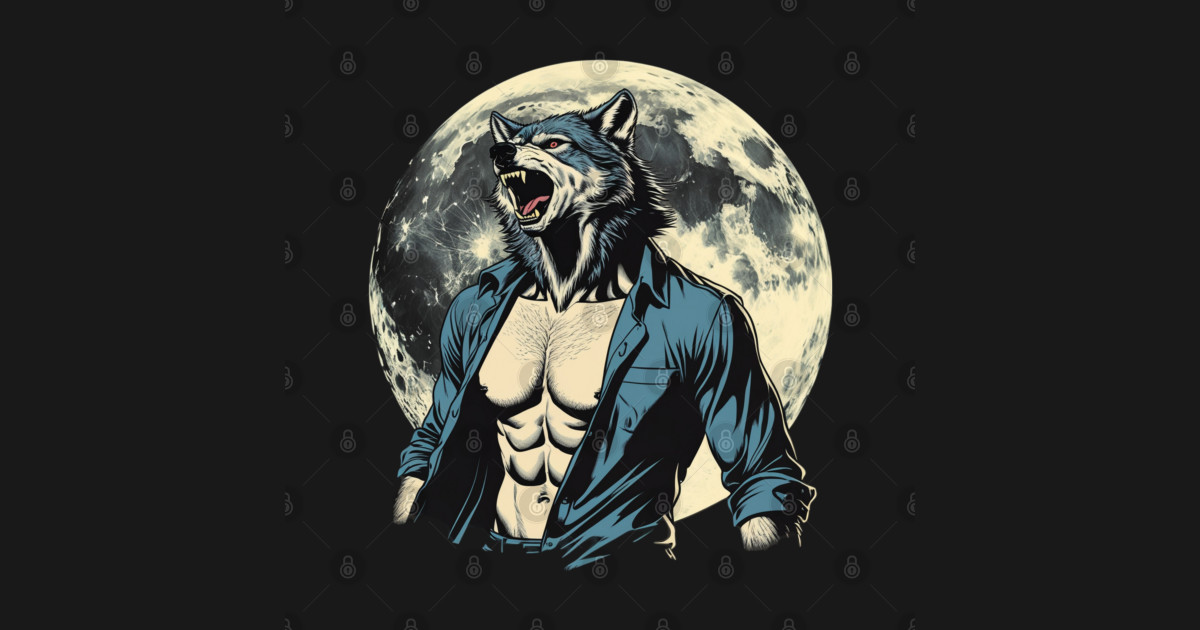 Werewolf Ripping Shirt Meme Under Full Moon - Werewolf Ripping - T ...