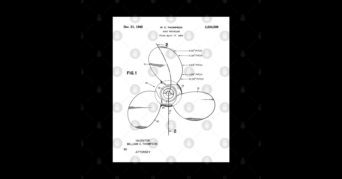 Boat Propeller Patent - Sailor Lake House Decor Art - White - Boat ...