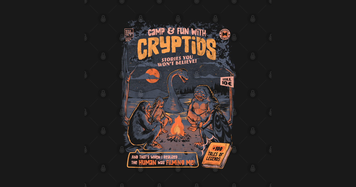 Cryptids Camp Funny Comic Retro - Cryptid - T-Shirt | TeePublic