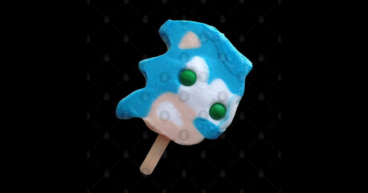 Ugly sonic popsicle - Sonic Popsicle - Sticker | TeePublic
