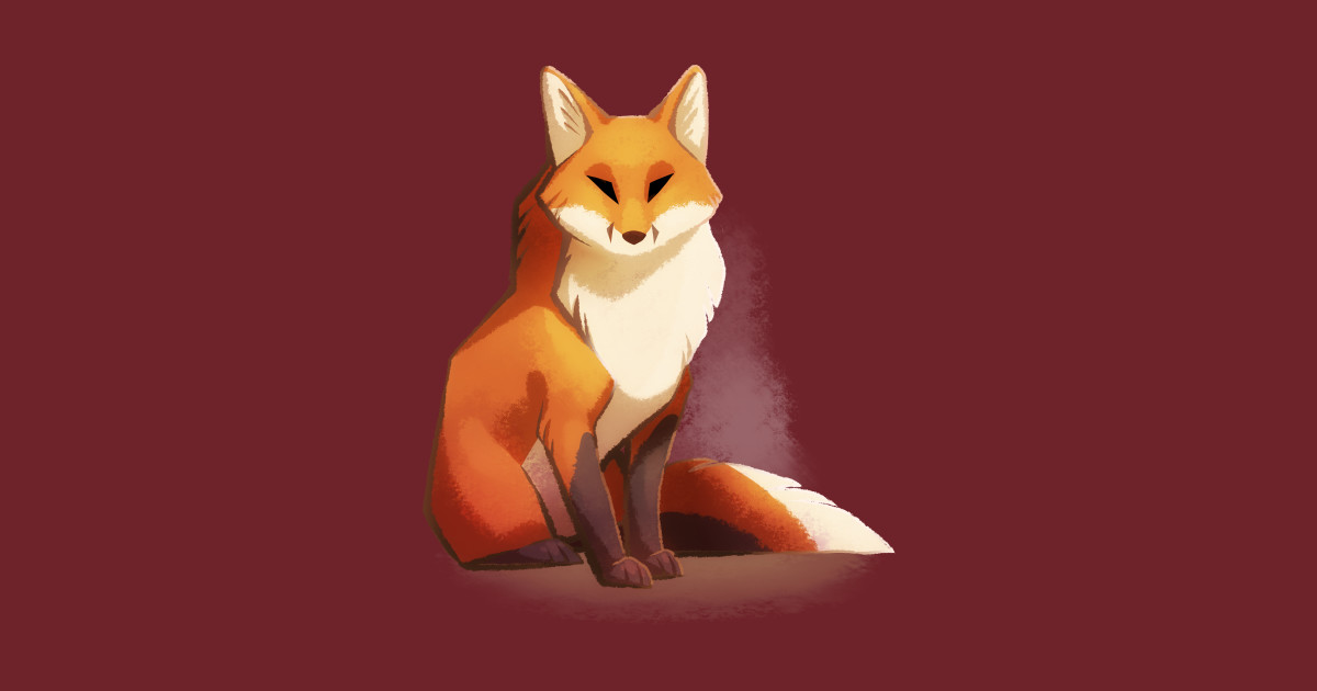 Waiting - stylized minimalistic fox painting - Tox - T-Shirt | TeePublic