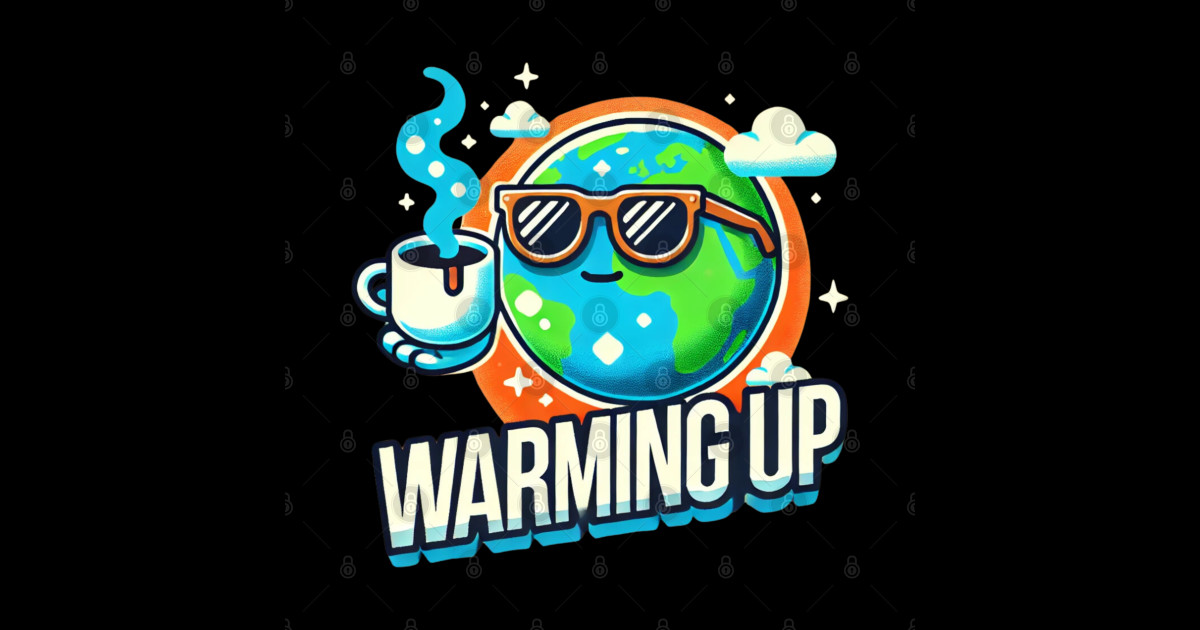 Earth Warming Up - Environmental Awareness - Sticker | TeePublic