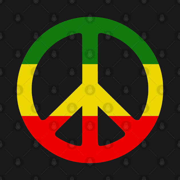 Rasta Peace Sign - Peace Sign - T-Shirt | TeePublic