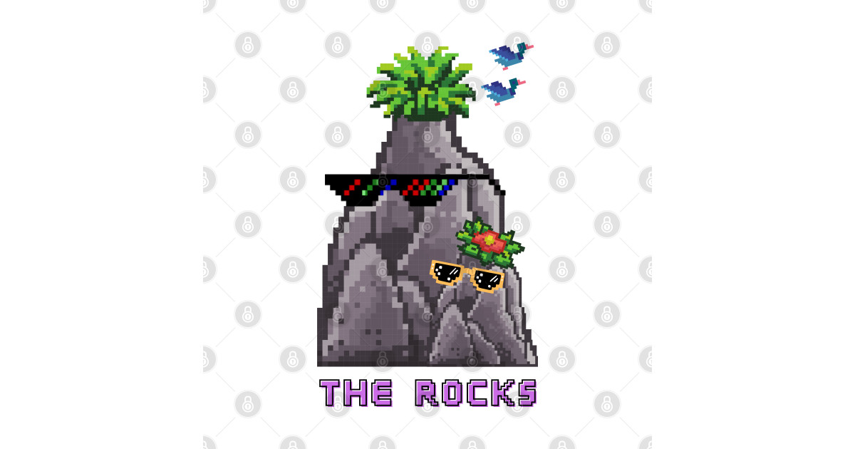 The Rocks meme pixel art - Rocks - T-Shirt | TeePublic