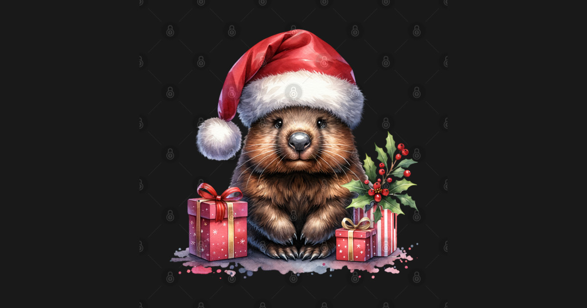 Christmas Wombat Joy Gift Cute - Wombat Christmas - T-Shirt | TeePublic