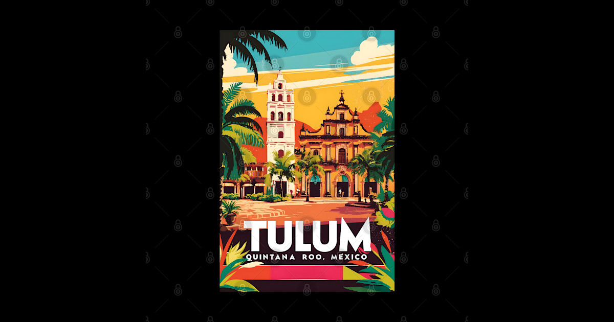 Tulum Quintana Roo Mexico Vintage Poster Tourism Travel - Mexico ...