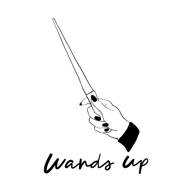 Wands Up! Black Design - Potterotica - T-Shirt | TeePublic