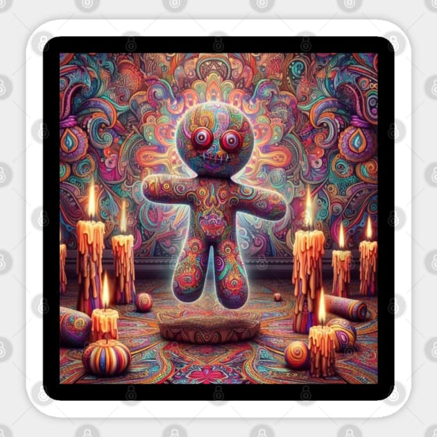 Trippy voodoo 2.0 - Voodoo Doll Art - Sticker | TeePublic