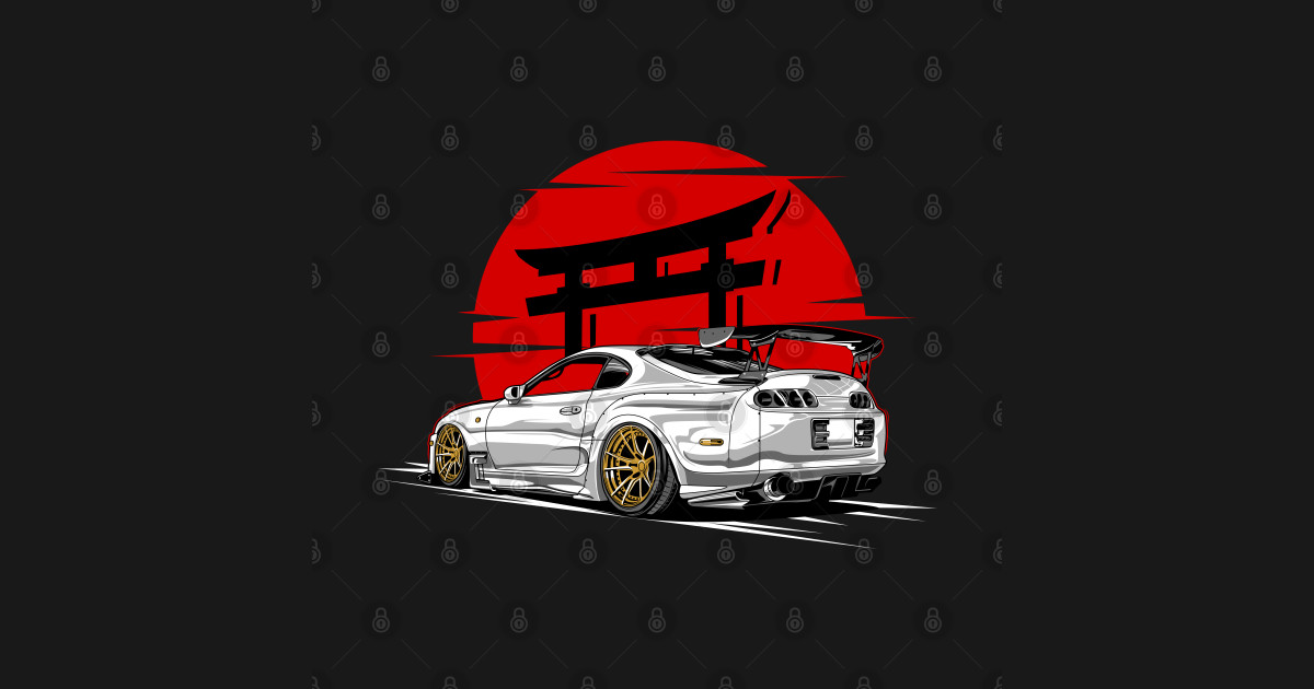 Supra 2JZ JDM Tuning Car 90s rising sun - Toyota Supra - T-Shirt ...