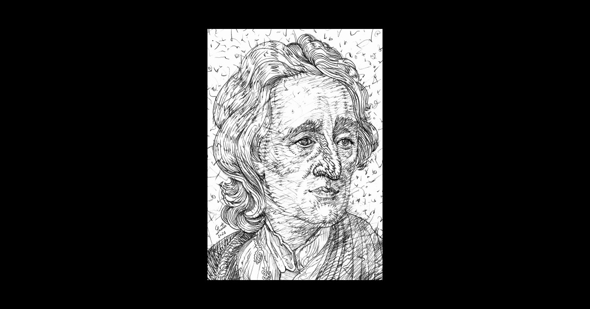 JOHN LOCKE pencil portrait .1 - John Locke - Sticker | TeePublic