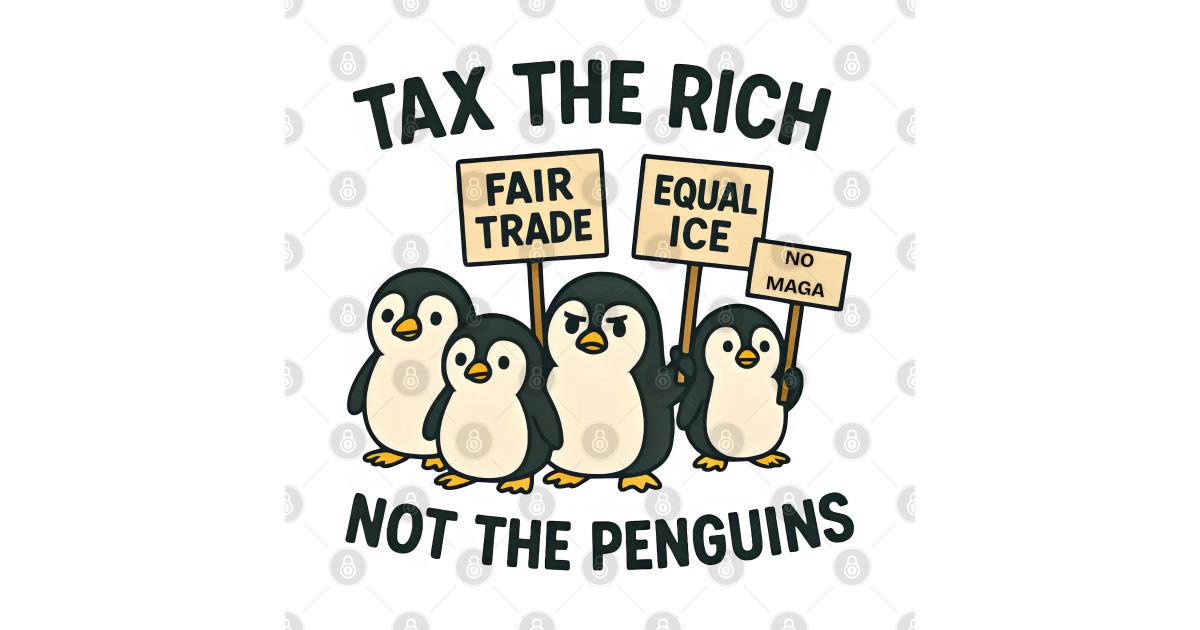 penguins resist Donald trump tariffs 2025 - Penguins Protest Against ...