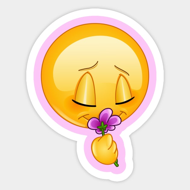 Smelling Flower Emoji - Emoji - Sticker | TeePublic