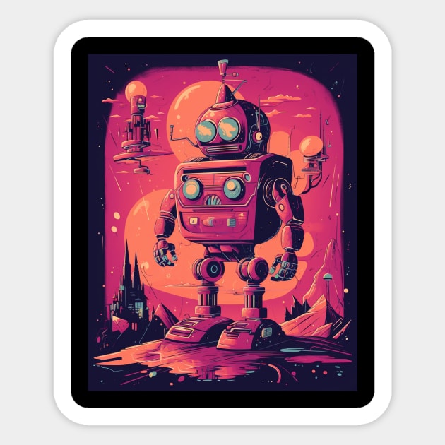 Retro-Futuristic Robots - Robot - Sticker | TeePublic