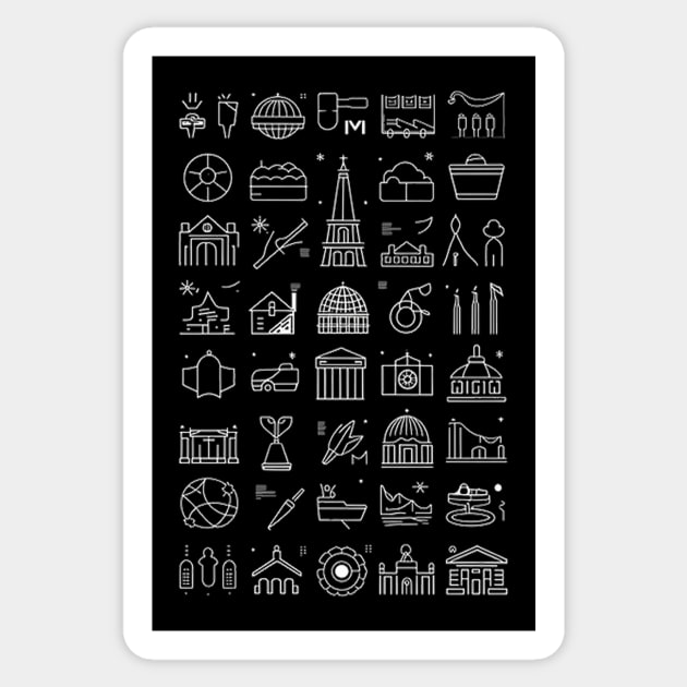 TRAVEL AND TOURISM ICONS - Tourism - Sticker | TeePublic