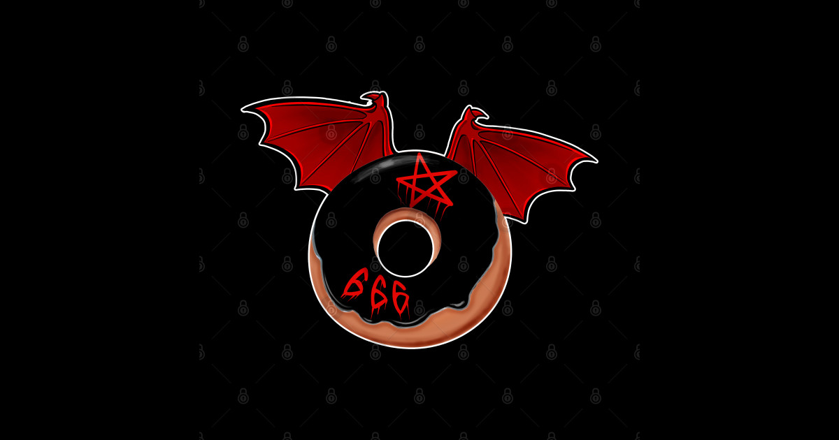 Devilish Demon Donut 666 Silly Cute and Funny - Cute Demon - Sticker ...
