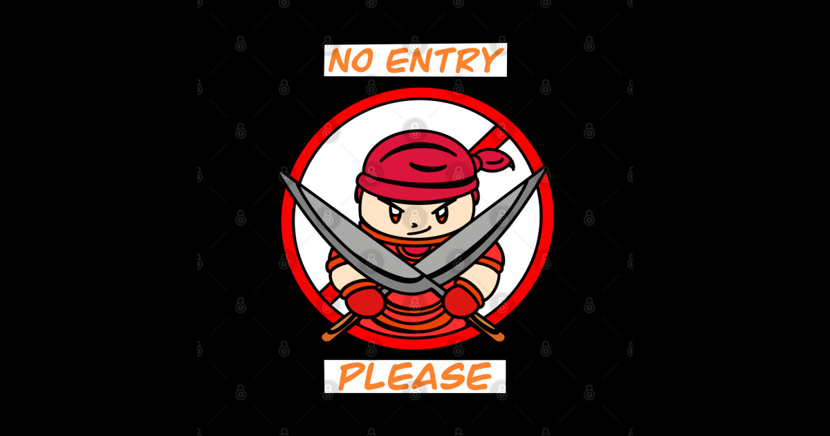 No entry please cute style - Fun - Sticker | TeePublic