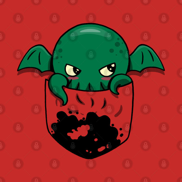 Cute Kawaii Vintage Cthulhu Lovecraft Monsters Funny Pocket Design ...