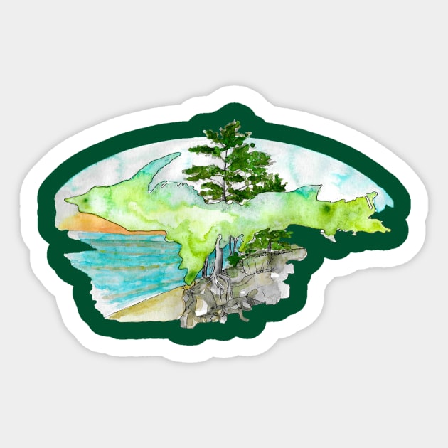 Natural Upper Peninsula - Up - Sticker | TeePublic