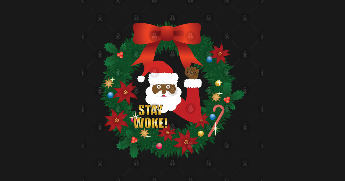 Stay Woke Black Santa - Black Santa - T-Shirt | TeePublic