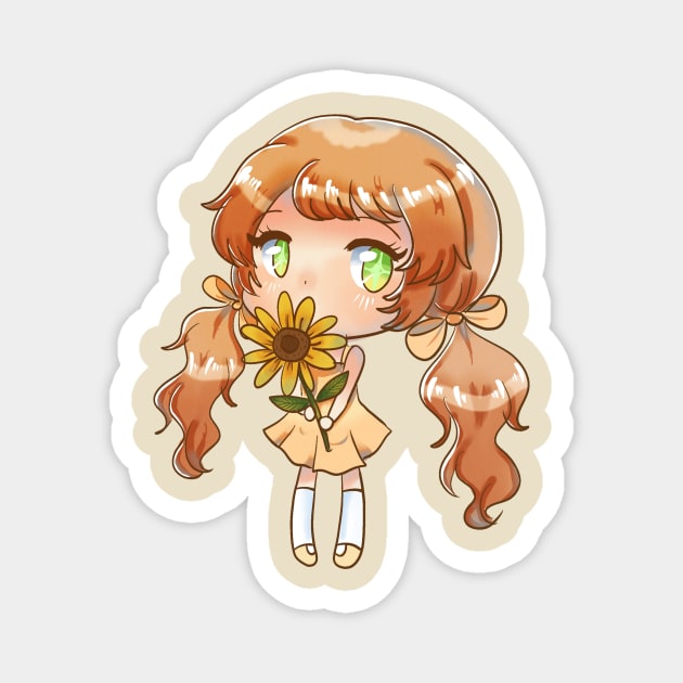 Sunflower Spring Summer Chibi Kawaii Anime Girl - Sunflower Drawing ...