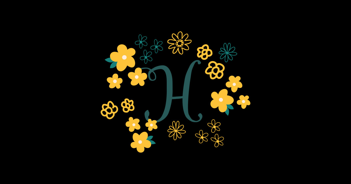 Alphabet letter h yellow floral design - Letter H Yellow Floral ...