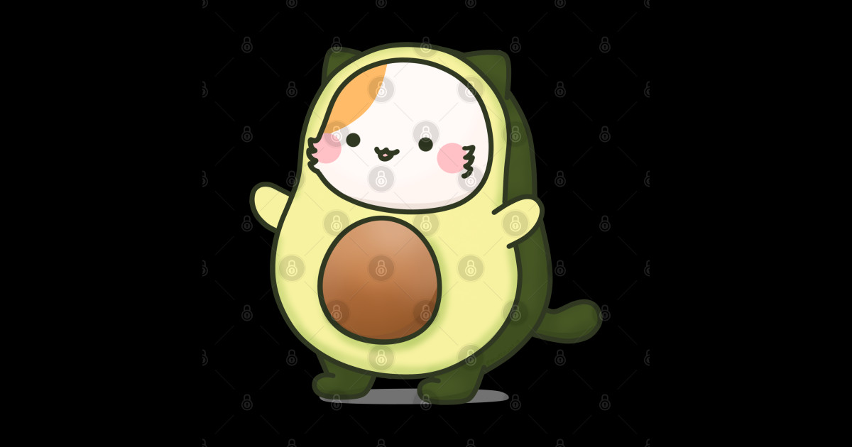 Avocado cat - Cute Cat - Sticker | TeePublic
