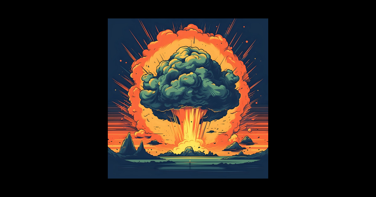 Nuclear Explosion Mushroom Cloud illustration - Nuclear Bomb - Sticker ...