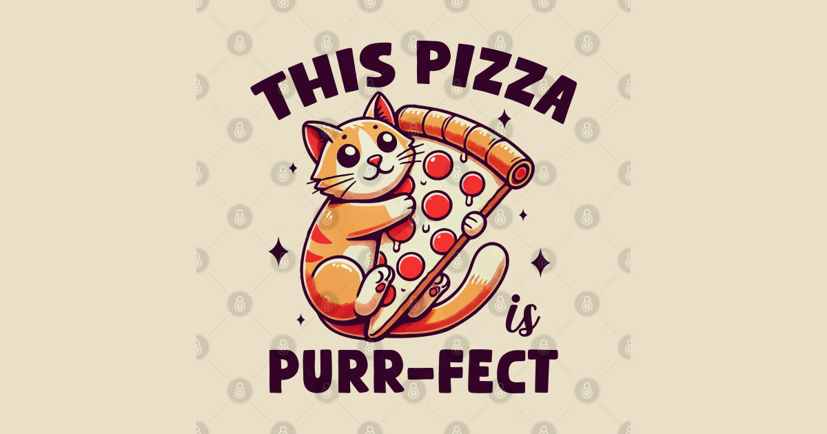 A cat hugging a big pizza slice - Pizza Lovers - T-Shirt | TeePublic