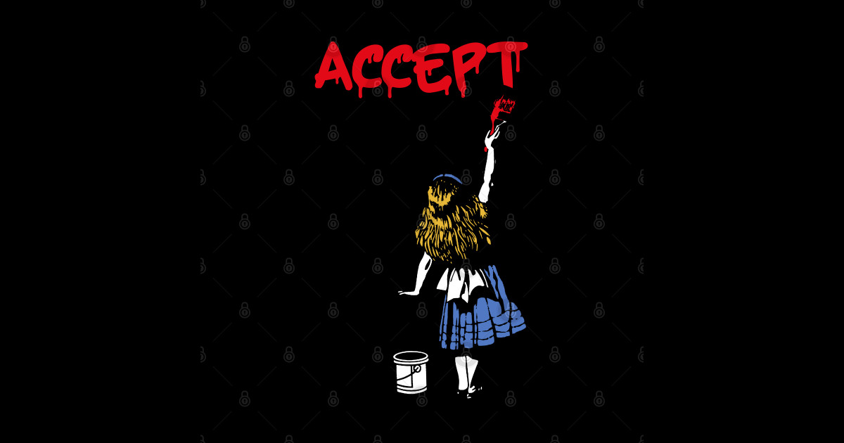 accept and red girl - Accept - Sticker | TeePublic