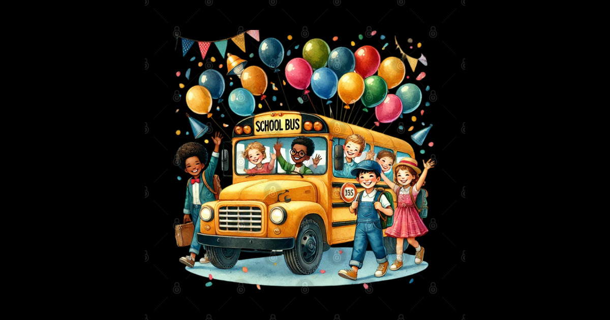 Celebration at the School Bus | Fun Back-to-School Art - Back To School ...