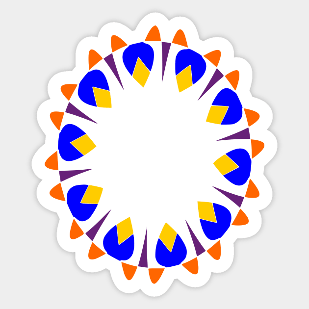 colourful digital art geometric pattern - Floral - Sticker | TeePublic