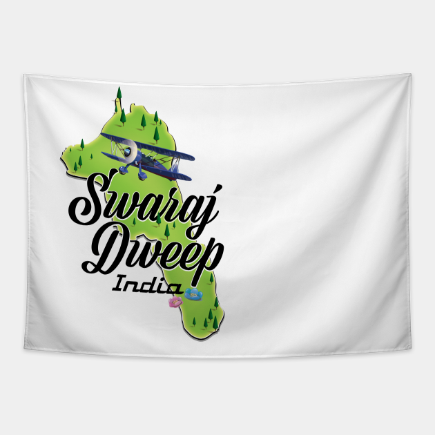 Swaraj Dweep Indian map - Swaraj Dweep - Tapestry | TeePublic