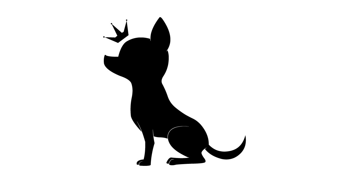 Chihuahua Royalty Silhouette in its Crown - Silhouette - T-Shirt ...
