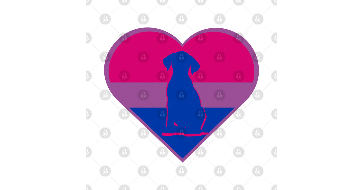 Bisexual LGBTQ Pride flag Dog in a Heart - Bisexual Lgbtq Pride Flag ...