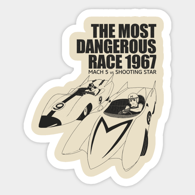 Speed Racer - Vintage Pencil Drawing Style - Speed Racer - Sticker ...