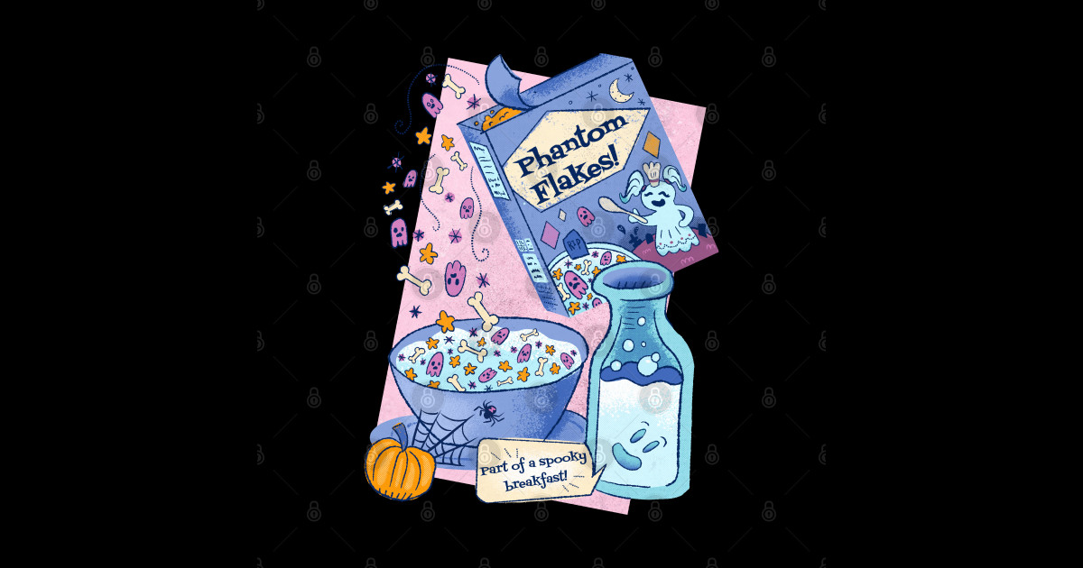 Mid Century Phantom Flakes Halloween Cereal - Halloween - Sticker ...