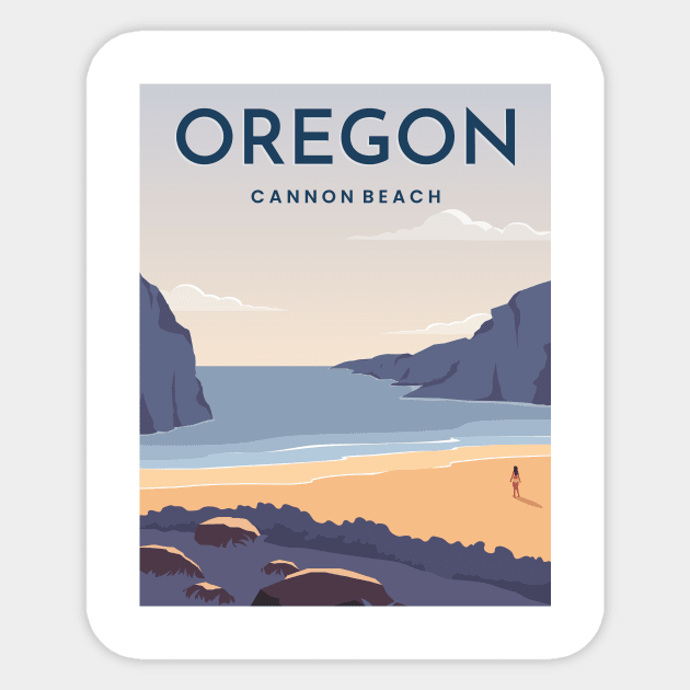 cannon beach oregon - Cannon Beach Oregon Travel - Sticker | TeePublic