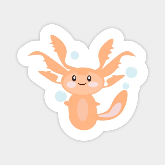 Cute Axolotl Underwater Bubbles - Axolotl - Magnet | TeePublic