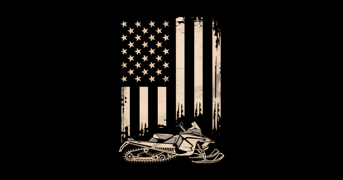 Snowmobile Winter Snow US Flag Snowmobiling - Snowmobile Winter Snow Us ...