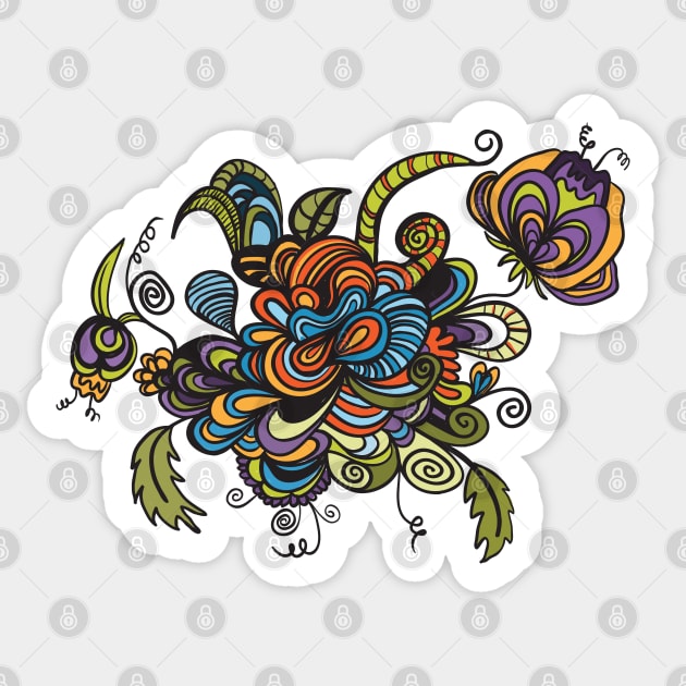 flower doodle - Hd Connelly - Sticker | TeePublic