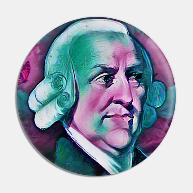 Adam Smith Portrait | Adam Smith Artwork 5 - Adam Smith - Pin | TeePublic